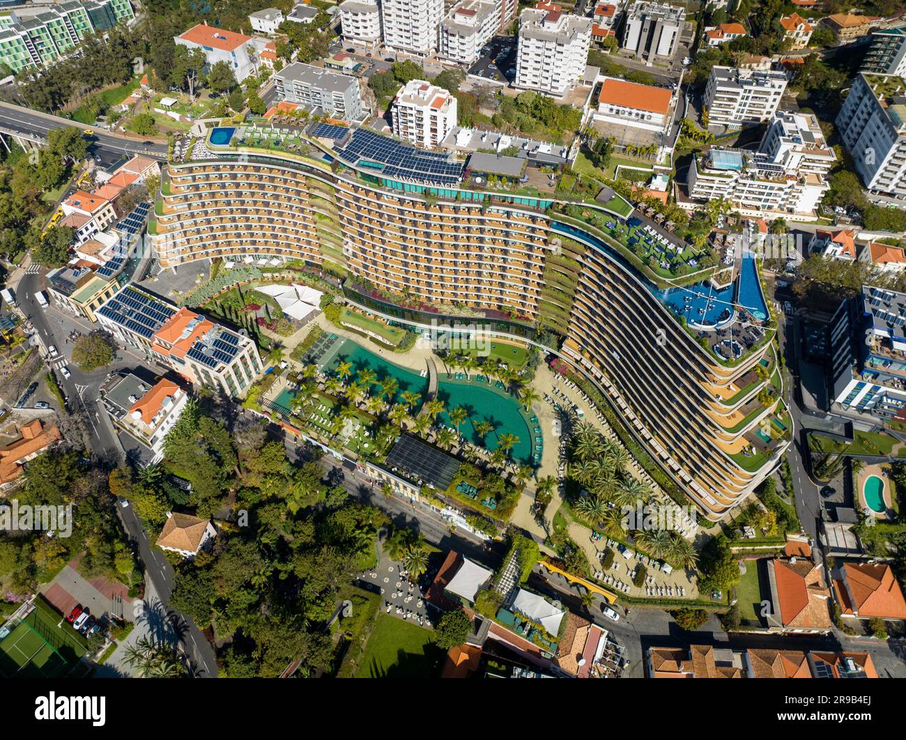 Aerial view of the Savoy Signature Hotel in Funchal City, Madeira ...