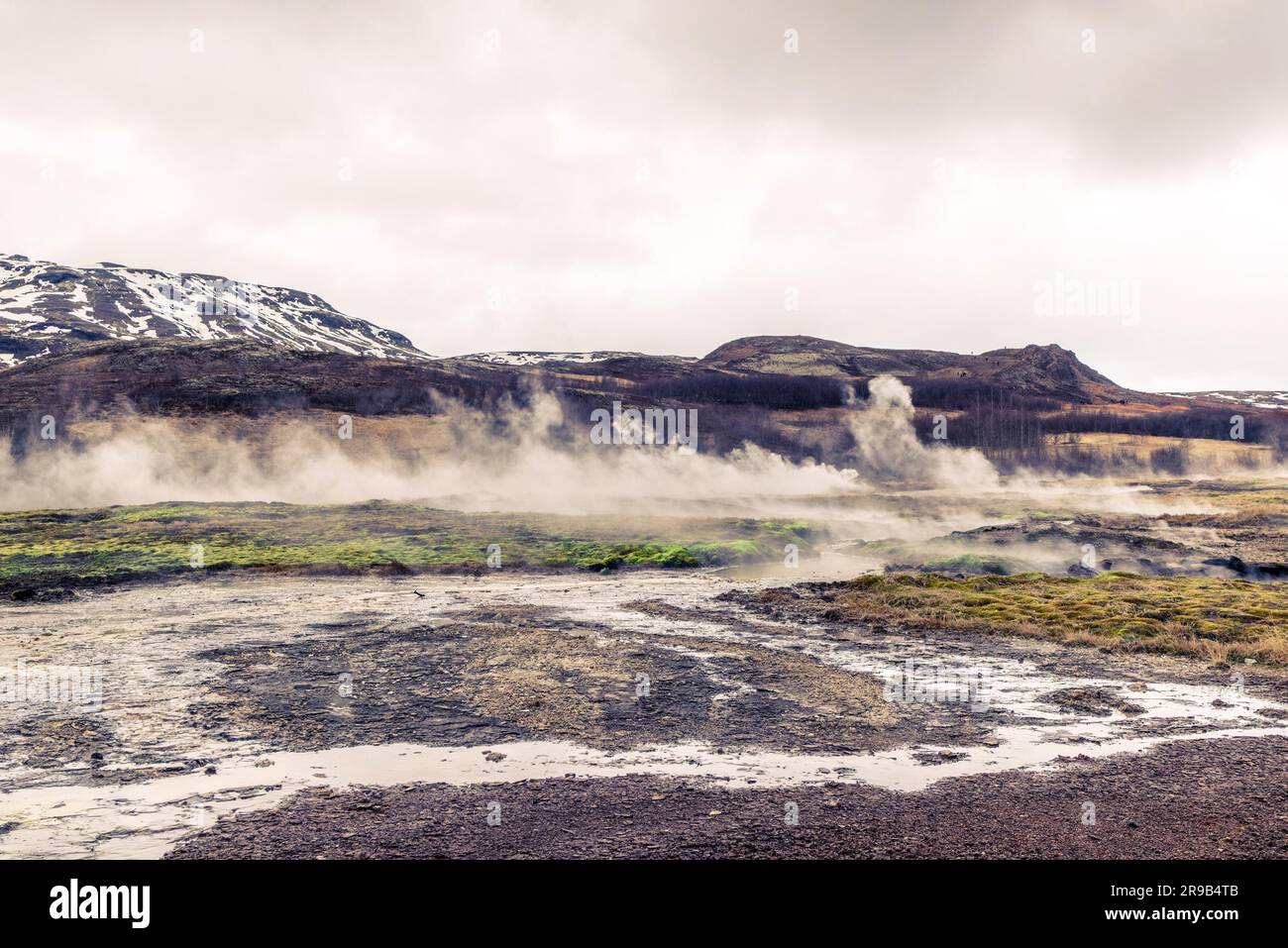 Boiling river in a landscape from Iceland in cloudy weather Stock Photo ...