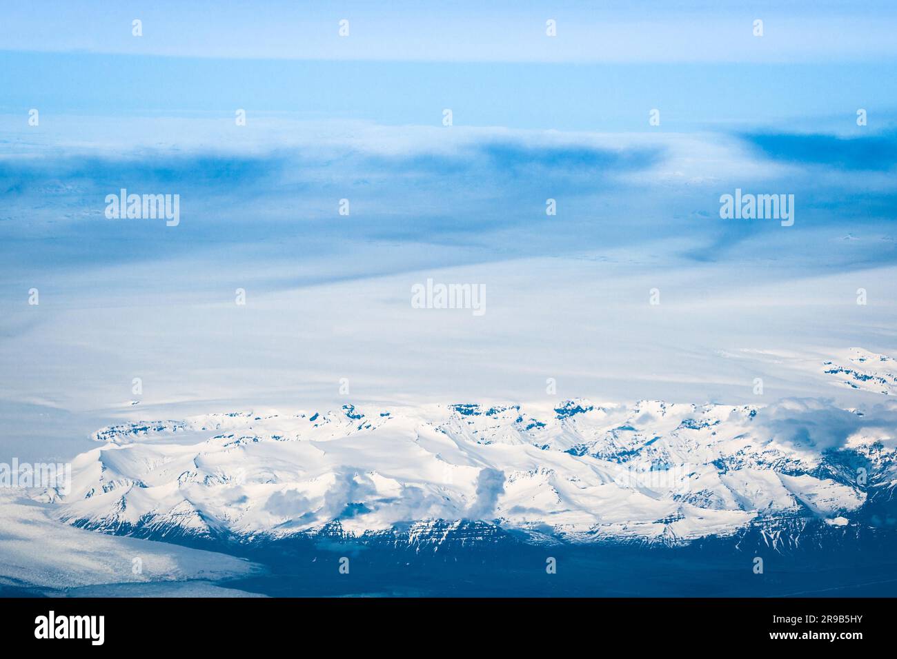 Snow on mountains in icelandic landscape in perspective Stock Photo - Alamy