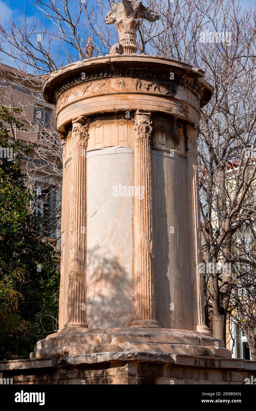 Athens, Greece - 25 Nov 2021: The Choragic Monument of Lysicrates ...