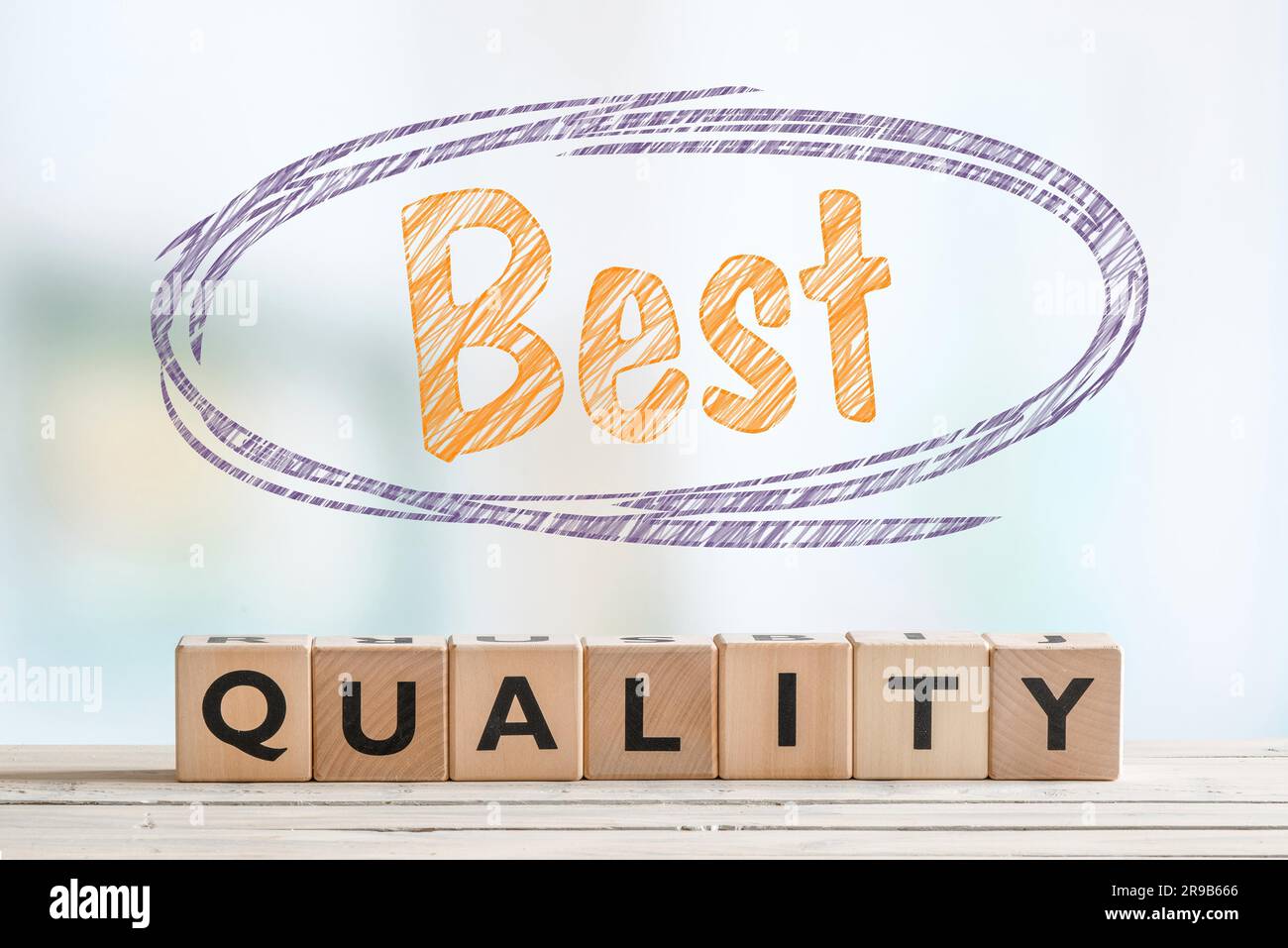 Best quality sign with text in a sketch circle Stock Photo - Alamy