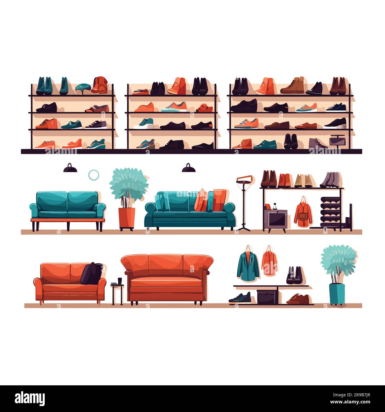 Showcase home interior Stock Vector Images - Alamy