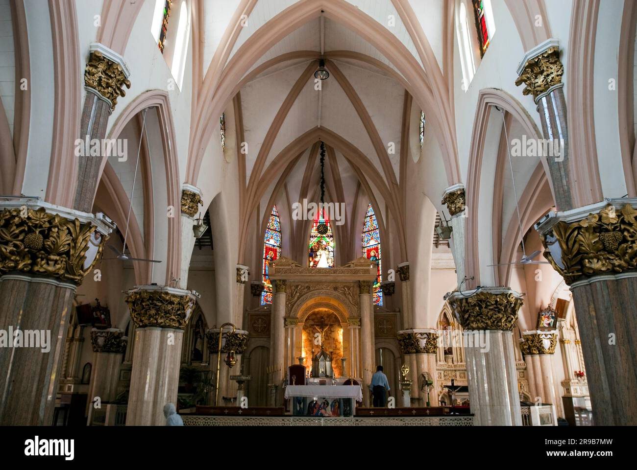 Interior St. Mary's Basilica in Shivajinagar was built by Abbe Dubois ...