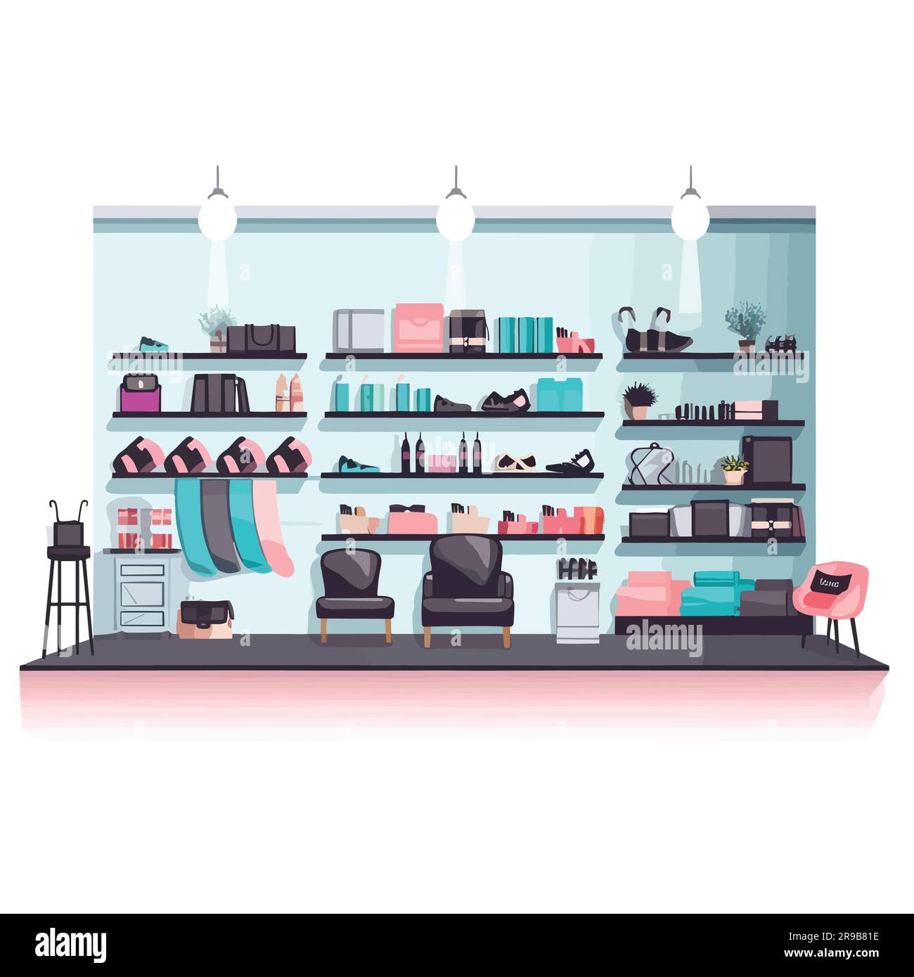 Showcase home interior Stock Vector Images - Alamy