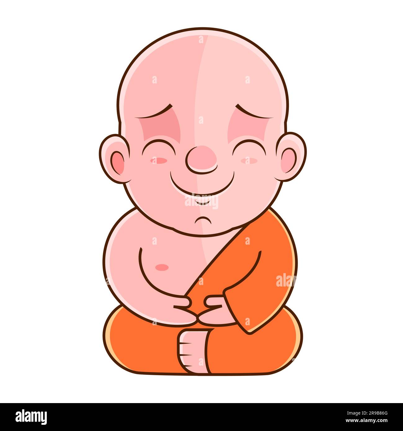 Buddhist monks cartoon character hand draw art Stock Vector Image & Art ...