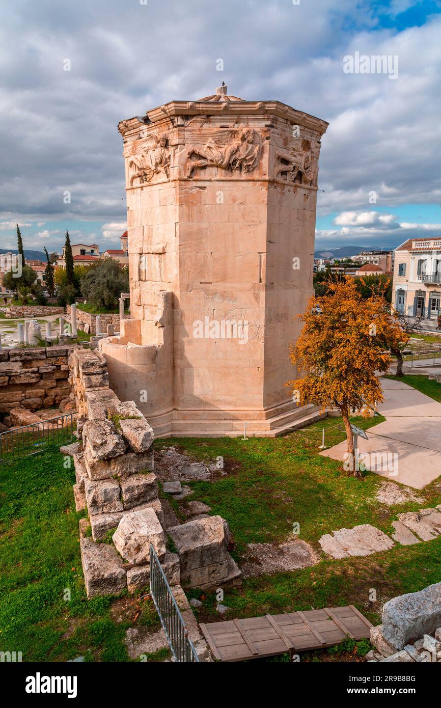 The Tower of Winds at the Roman Agora of Athens, Greece Stock Photo - Alamy