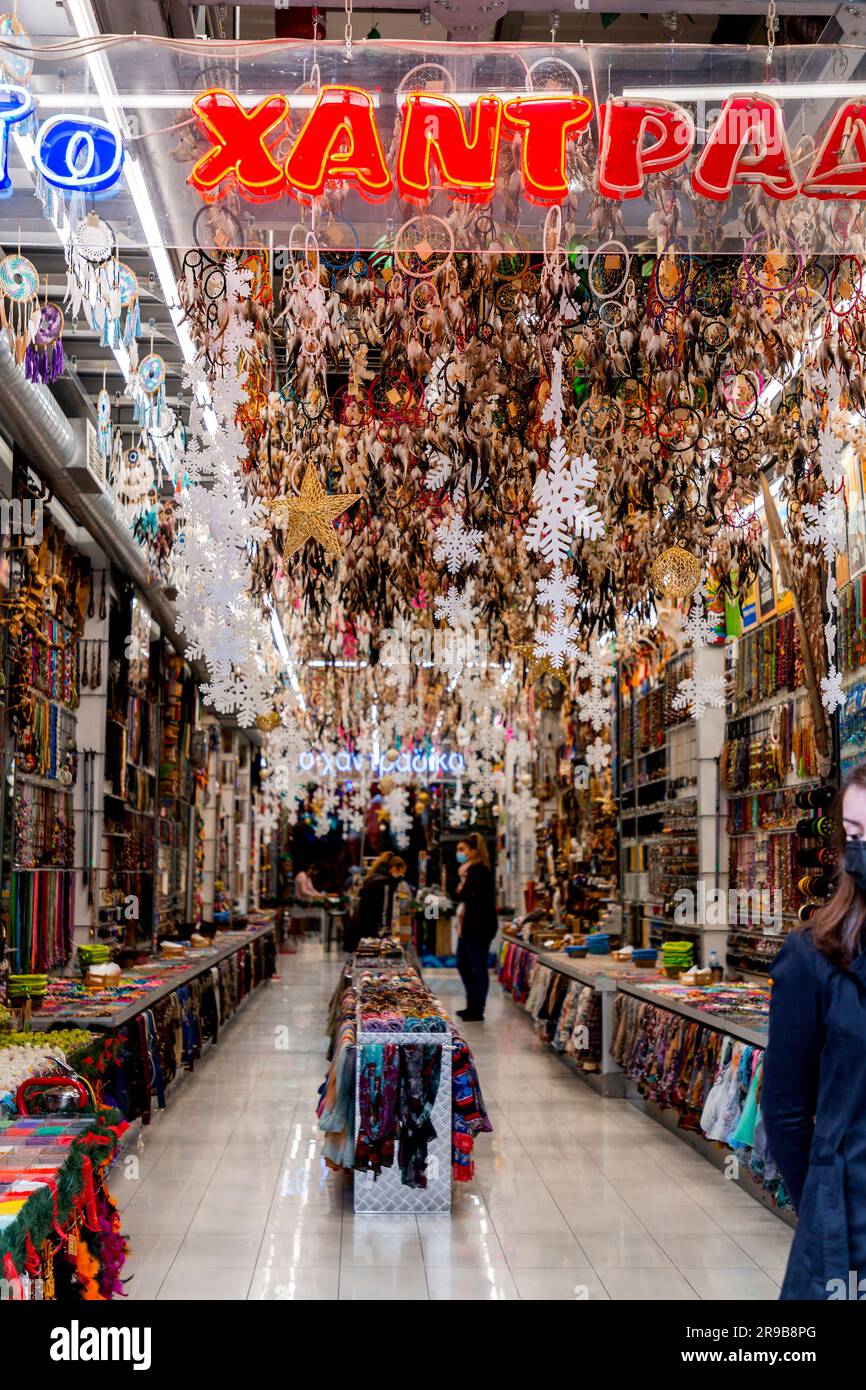 Athens, Greece - 25 Nov 2021: Touristic items sold at a gift shop in ...