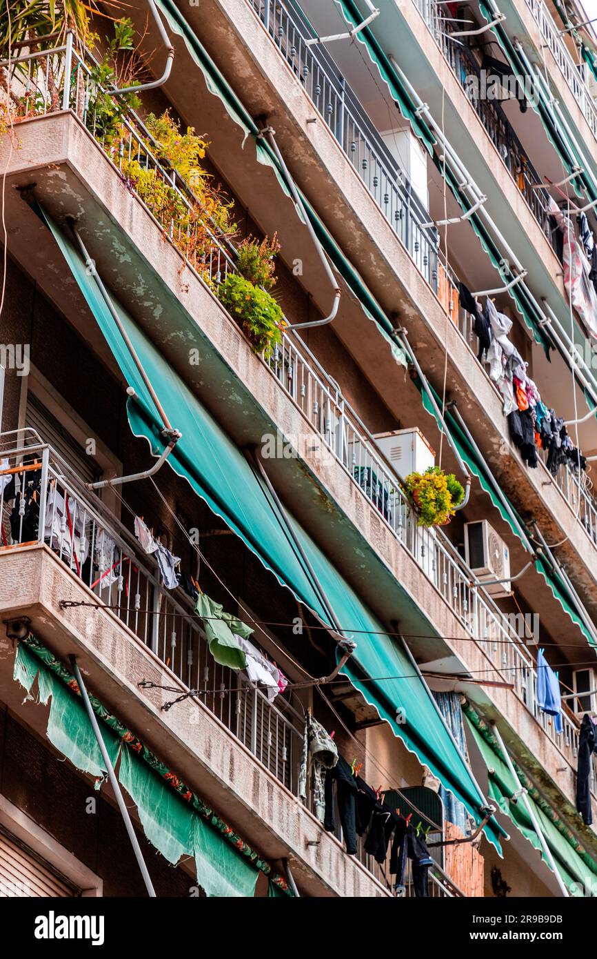 Athens, Greece - 25 Nov 2021: Modern buildings in the streets of Athens ...