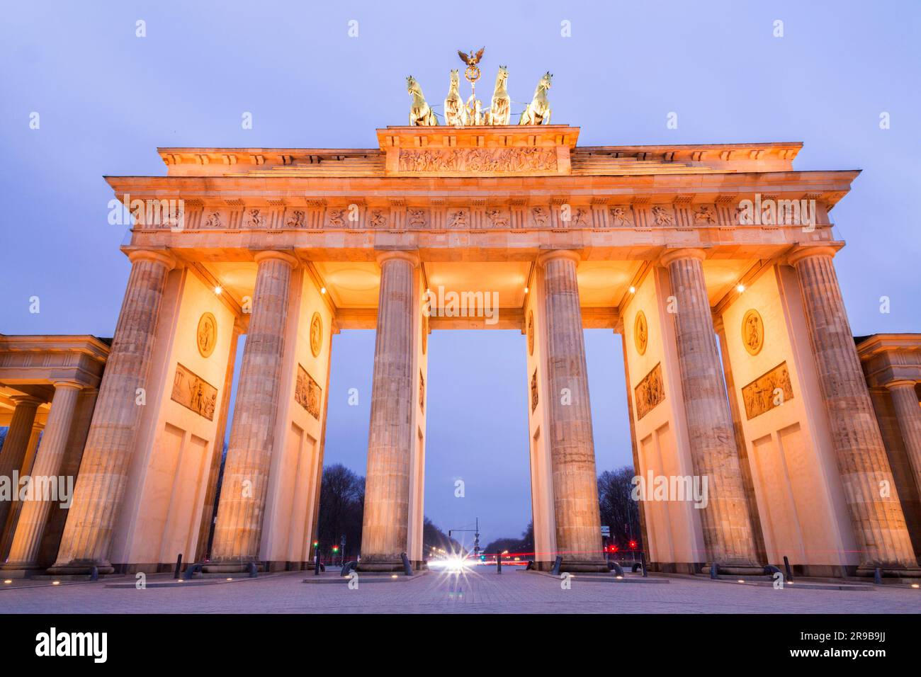 The famous landmark of Brandenburg Gate or Brandenburger Tor in Berlin ...