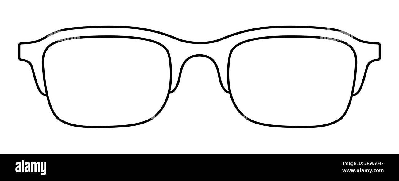 Square frame glasses fashion accessory illustration. Sunglass front ...