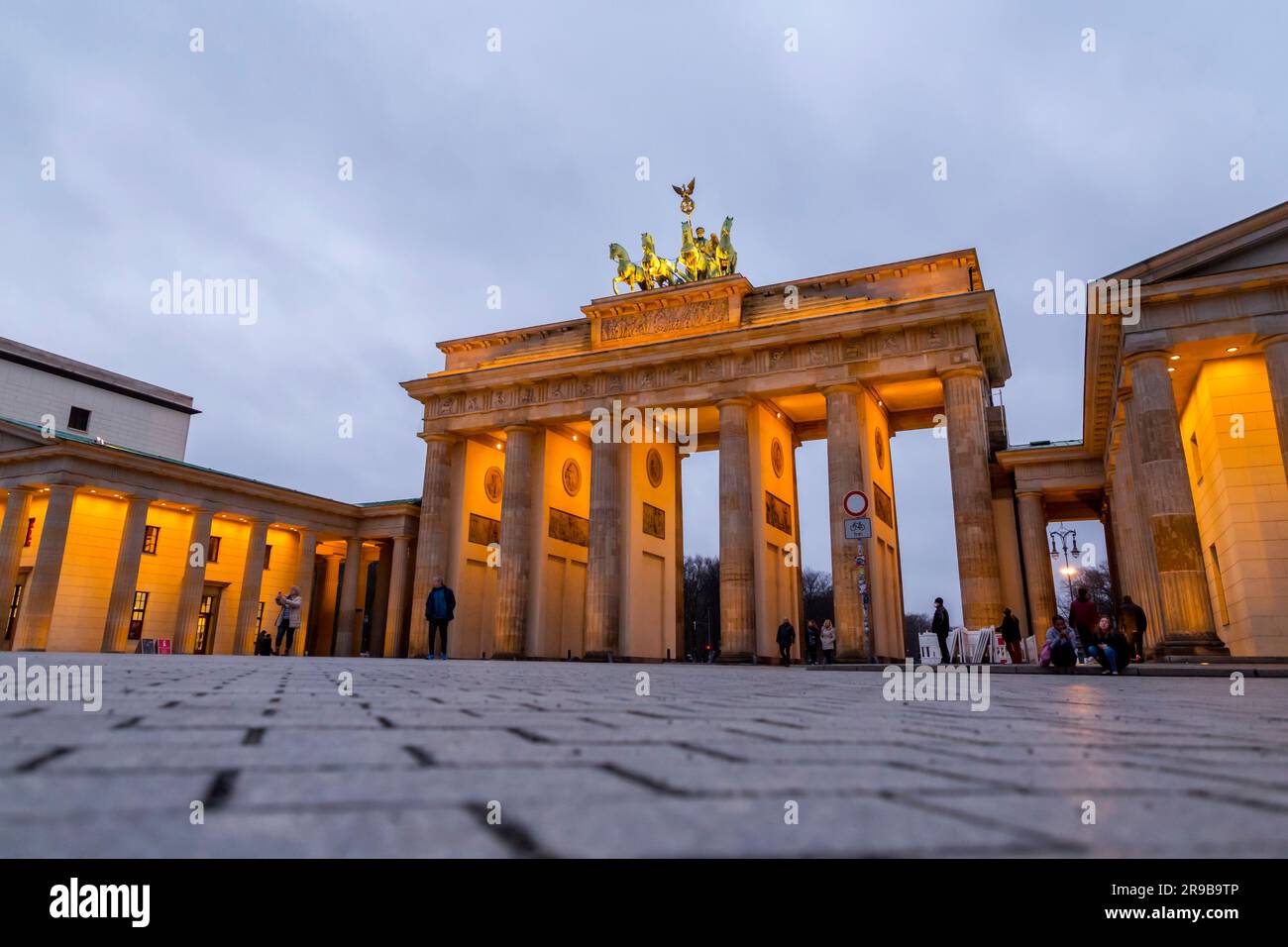 Berlin, Germany - December 15, 2021: The famous landmark of Brandenburg ...