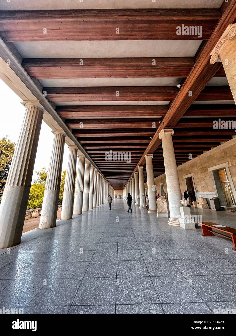 Athens, Greece - 25 Nov 2021: The Stoa of Attalos is a covered portico ...