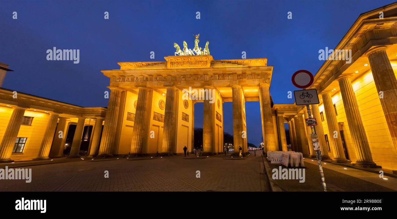 Berlin, Germany - December 15, 2021: The famous landmark of Brandenburg ...