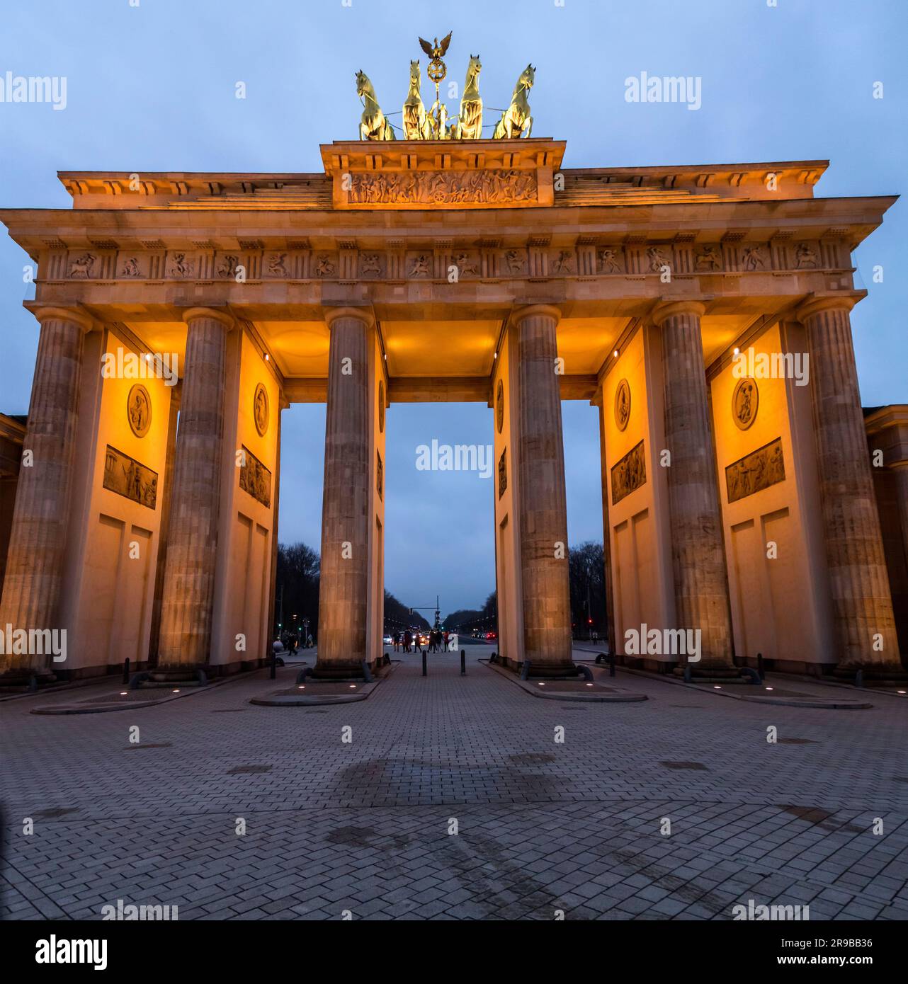Berlin, Germany - December 15, 2021: The famous landmark of Brandenburg ...
