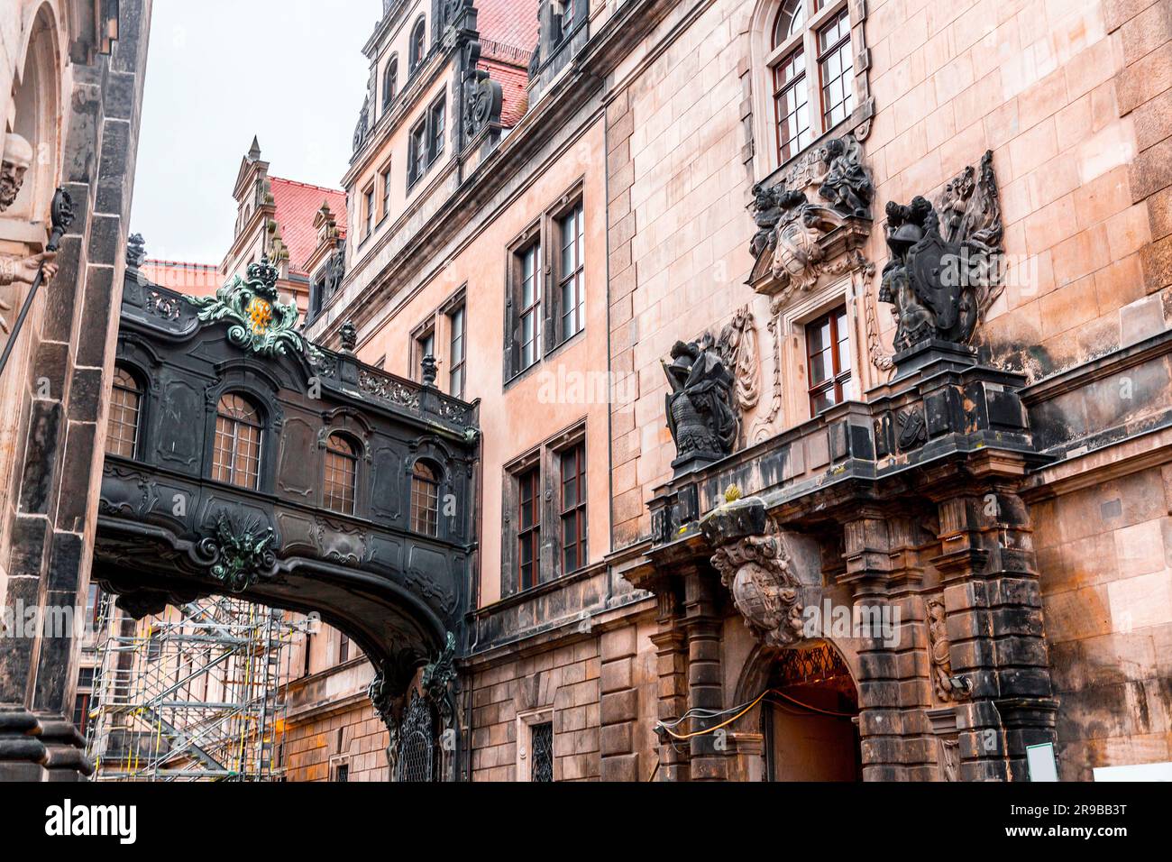Neo-baroque bridge between the Residenzschloss and the Katolische ...