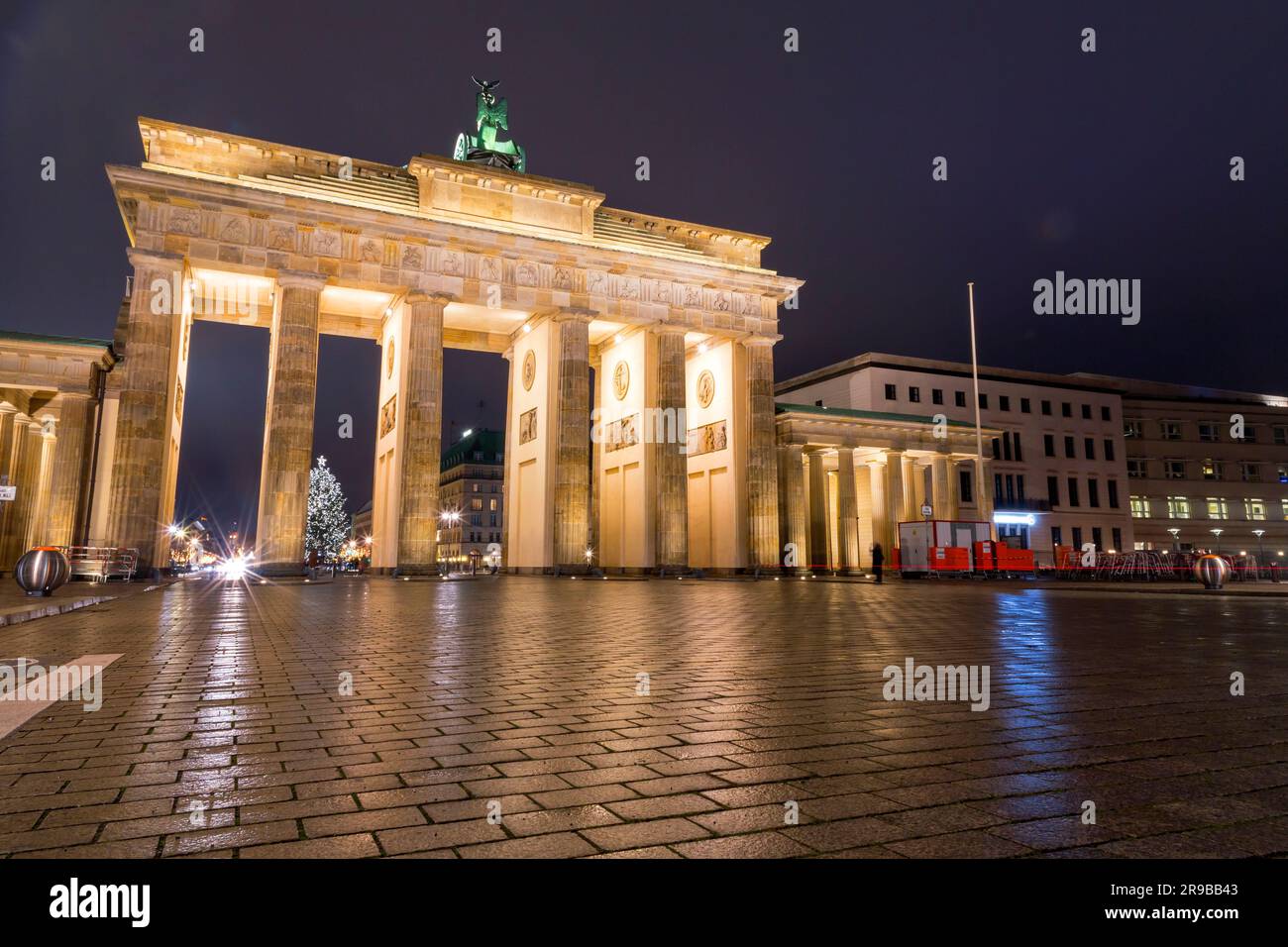 Berlin, Germany - December 19, 2021: The famous landmark of Brandenburg ...