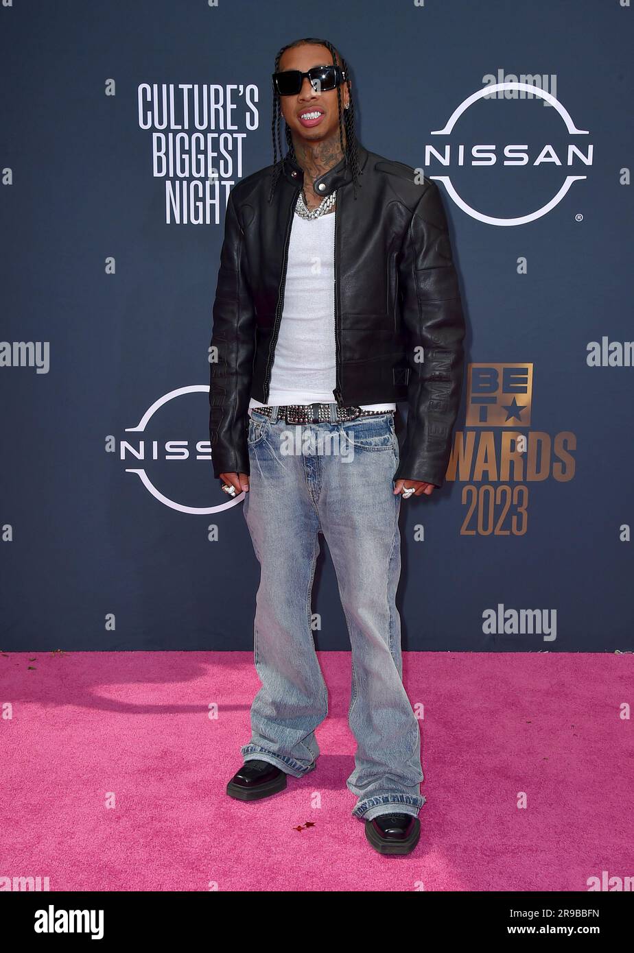 Tyga arrives at the BET Awards on Sunday, June 25, 2023, at the ...