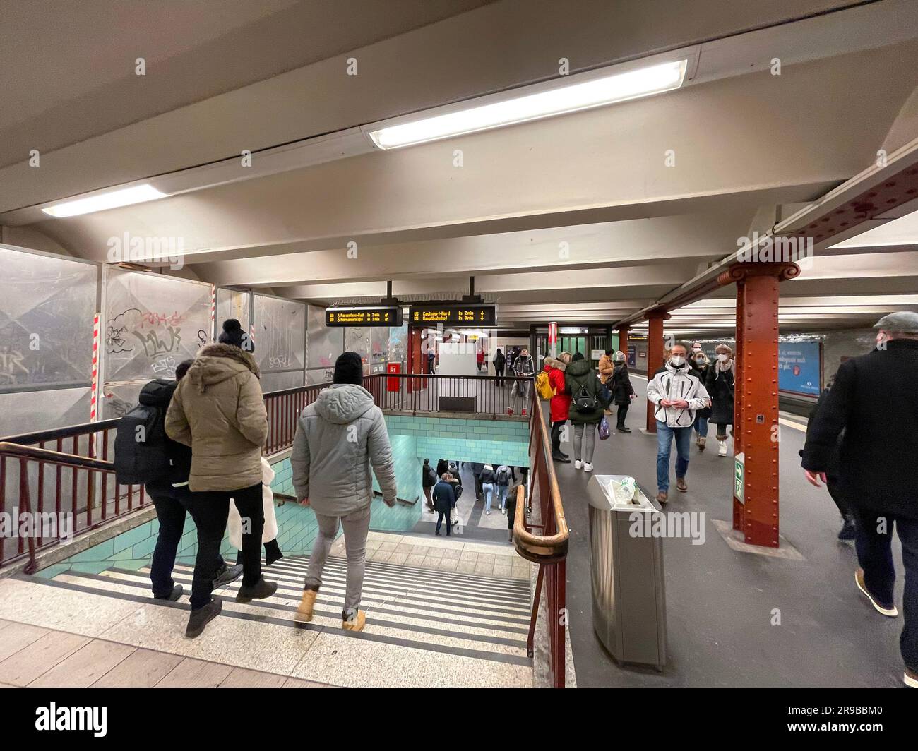 Berlin, Germany - DEC 18, 2021: Inside of Alexanderplatz U Bahn subway ...