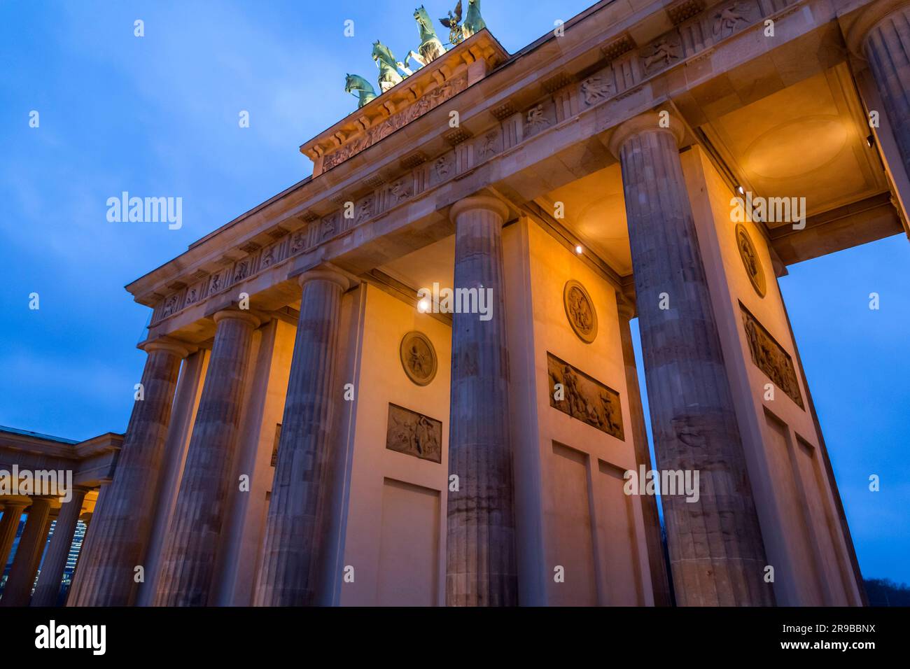 The famous landmark of Brandenburg Gate or Brandenburger Tor in Berlin ...