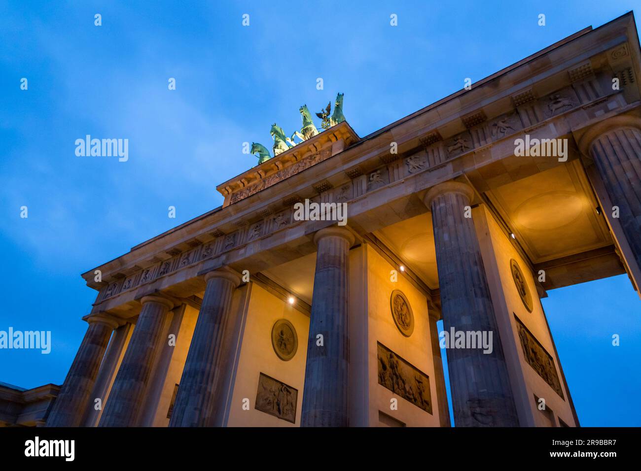 The famous landmark of Brandenburg Gate or Brandenburger Tor in Berlin ...