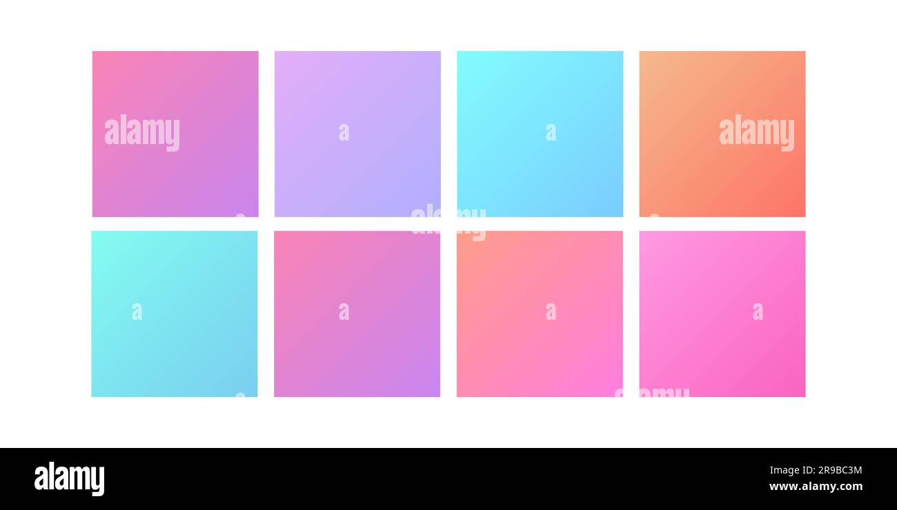 Multicolored set gradient in flat style for print and design Vector ...