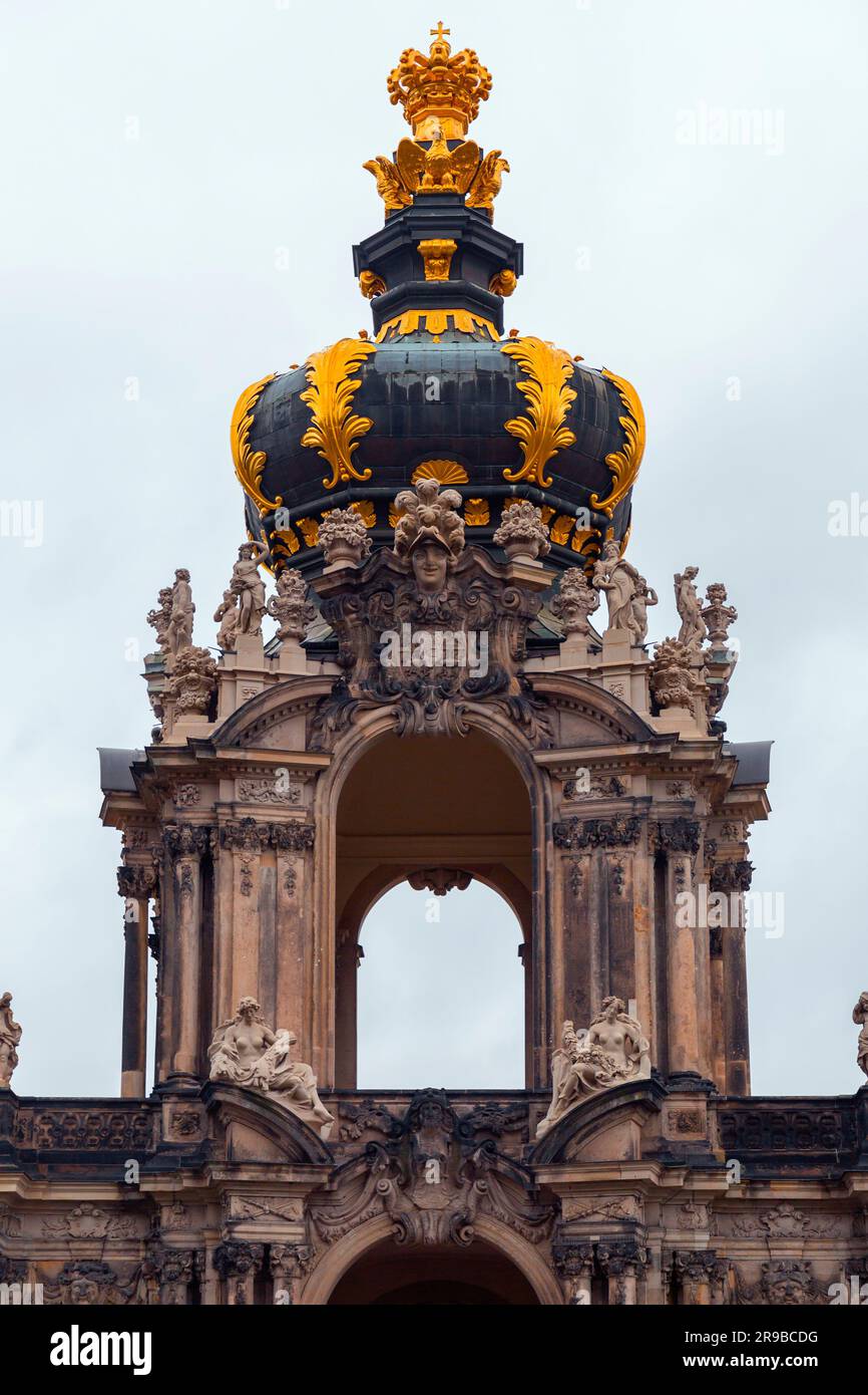The Crown Gate with golden ornaments at the Residenzschloss in the old ...