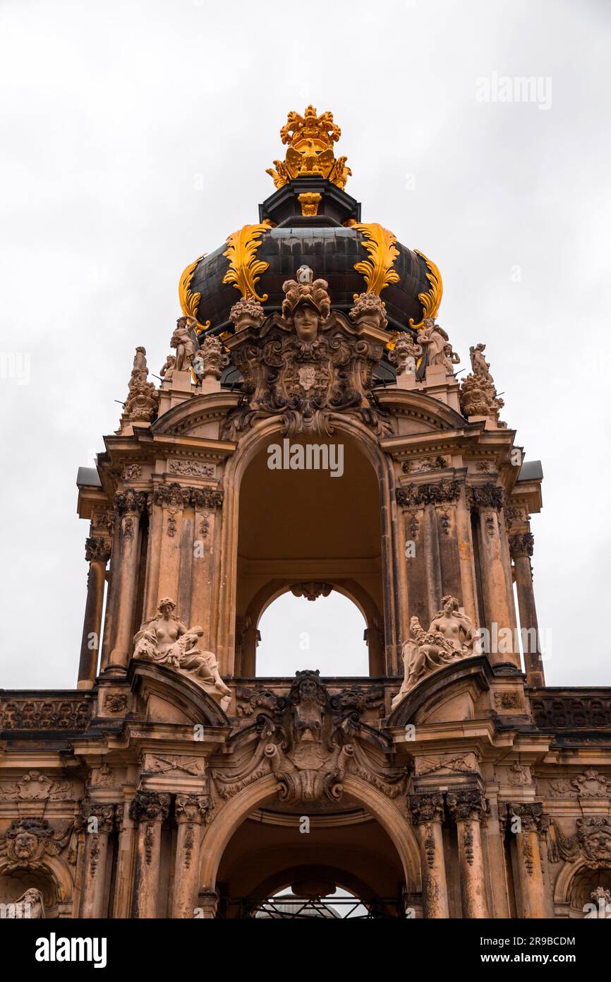 The Crown Gate with golden ornaments at the Residenzschloss in the old ...