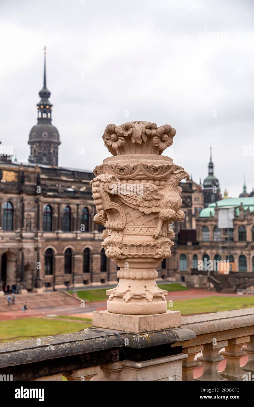 Exterior view of the Residenzschloss in the old town of Dresden, the ...