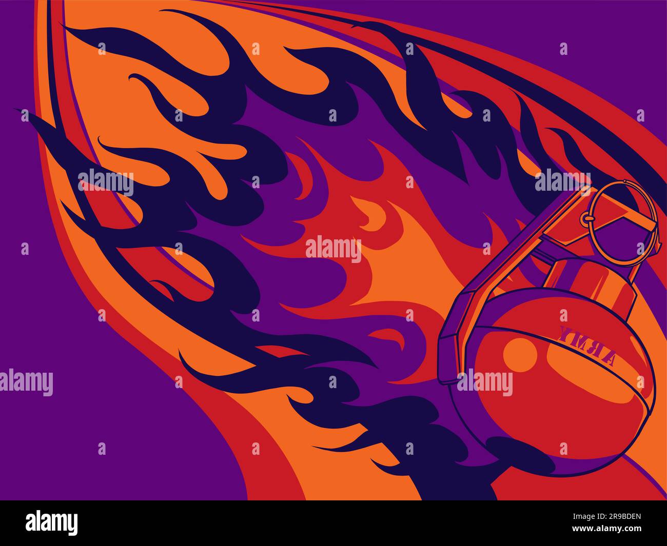 Military hand grenade. Army explosives. Vector illustration Stock ...