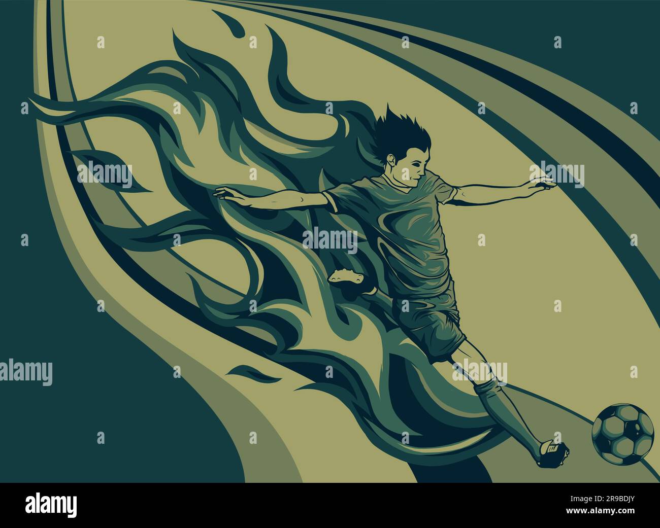 Abstract soccer player quick shooting a ball Stock Vector Image & Art ...