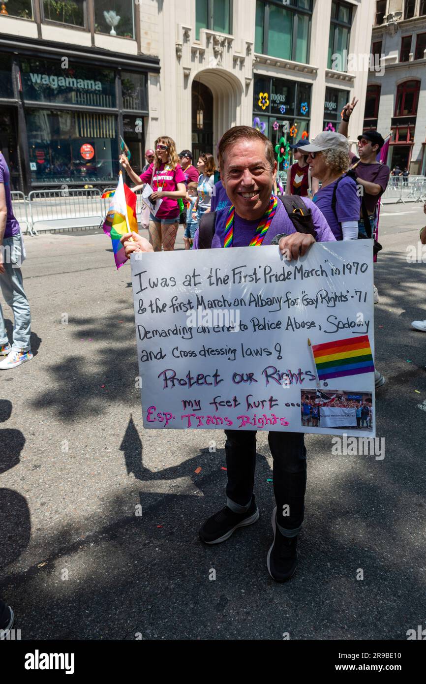 New York, NY, USA. 25th June, 2023. New York's Pride March filled Fifth ...
