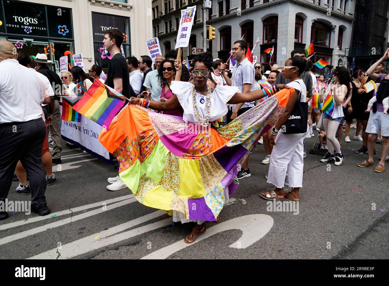New York, New York, USA. 25th June, 2023. The 2023 NY Pride Parade, held along Fifth Avenue in ...