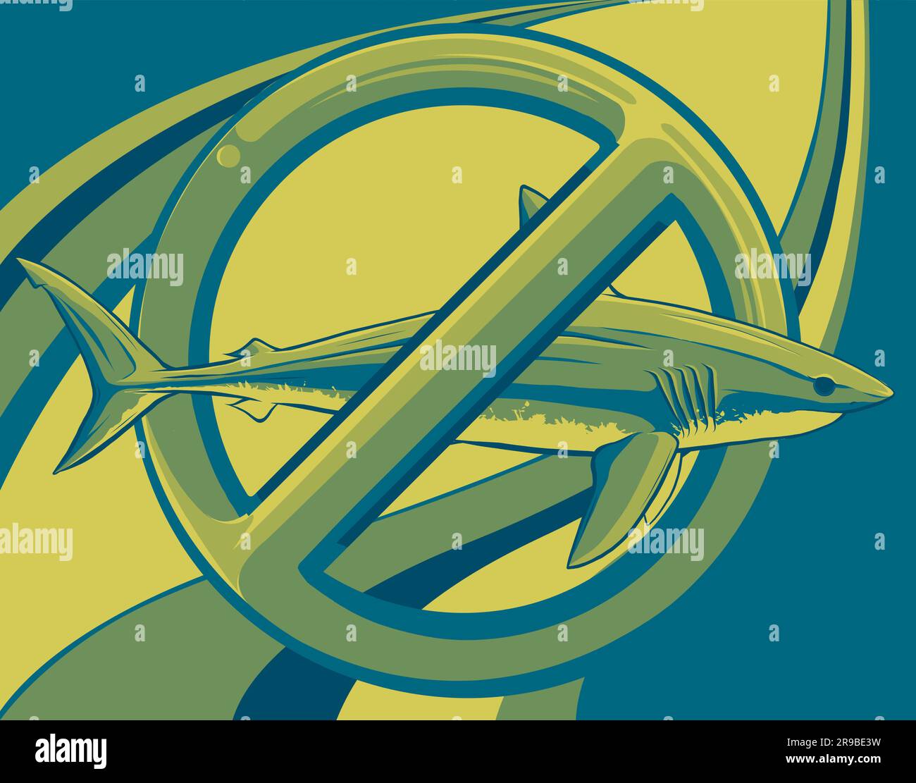 Vector illustration of ferocious white shark attacks Stock Vector Image ...