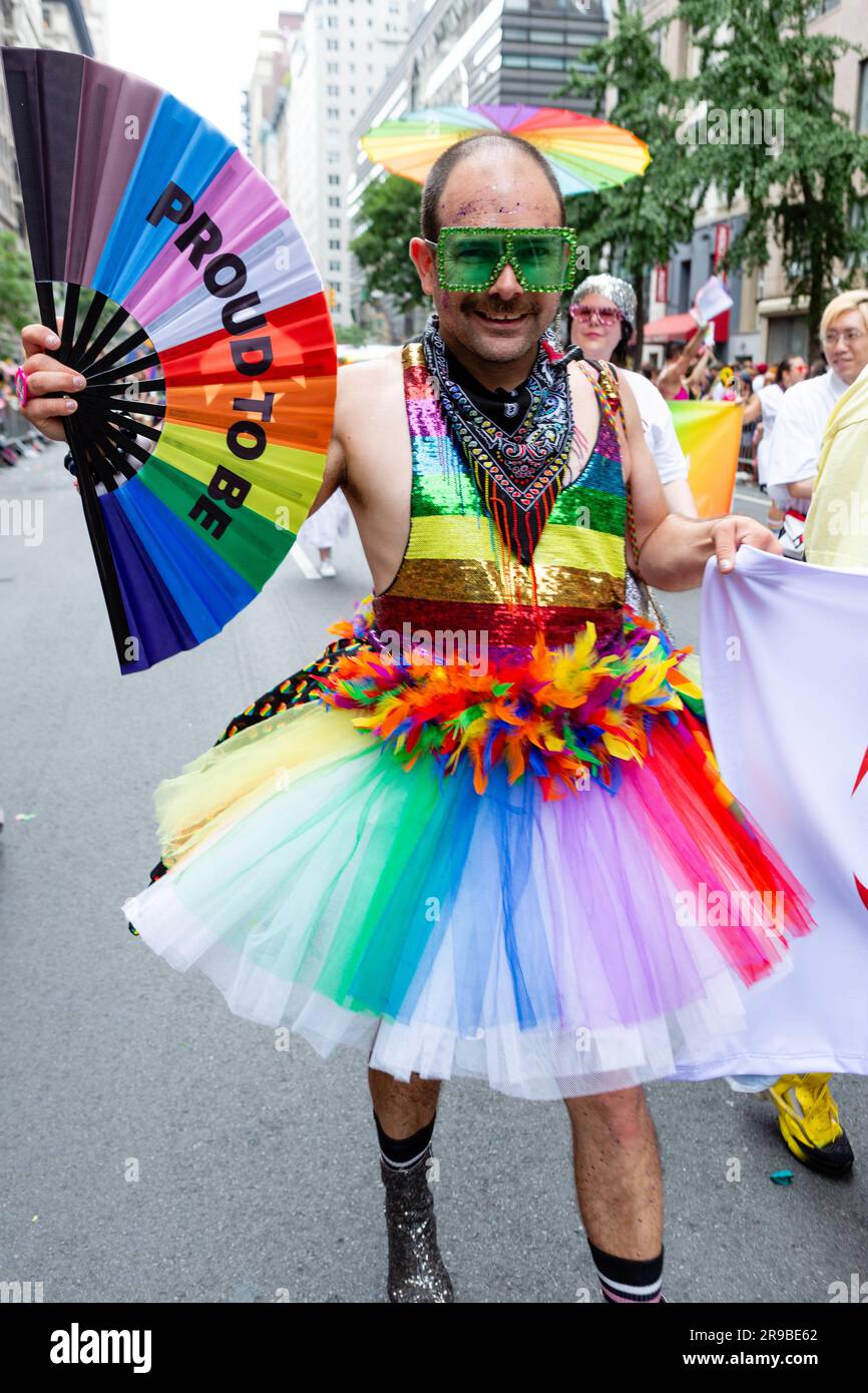 New York, NY, USA. 25th June, 2023. New York's Pride March filled Fifth ...
