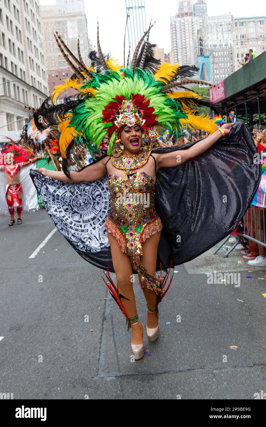 New York, NY, USA. 25th June, 2023. New York's Pride March filled Fifth ...
