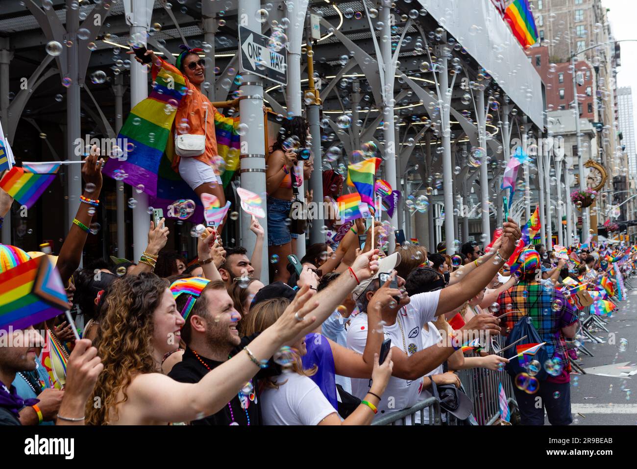 New York, NY, USA. 25th June, 2023. New York's Pride March filled Fifth ...