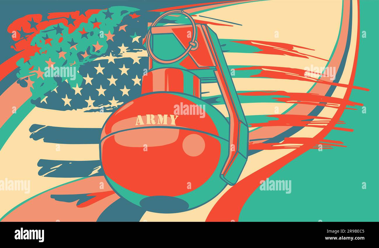 Military hand grenade. Army explosives. Vector illustration Stock ...