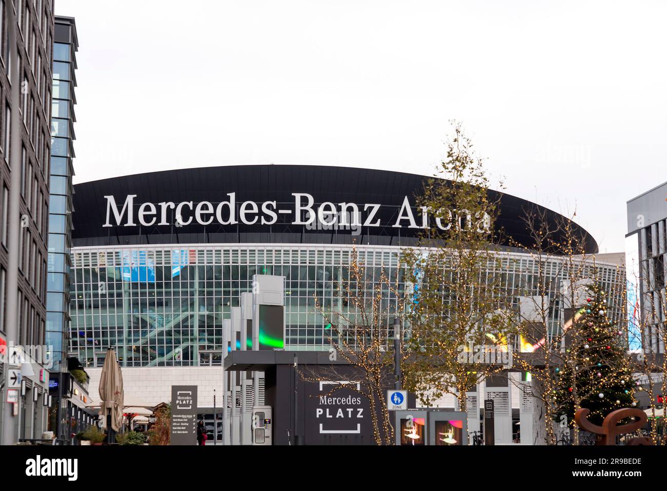 Berlin, Germany - December 17, 2021: Exterior view of the Mercedez Benz ...