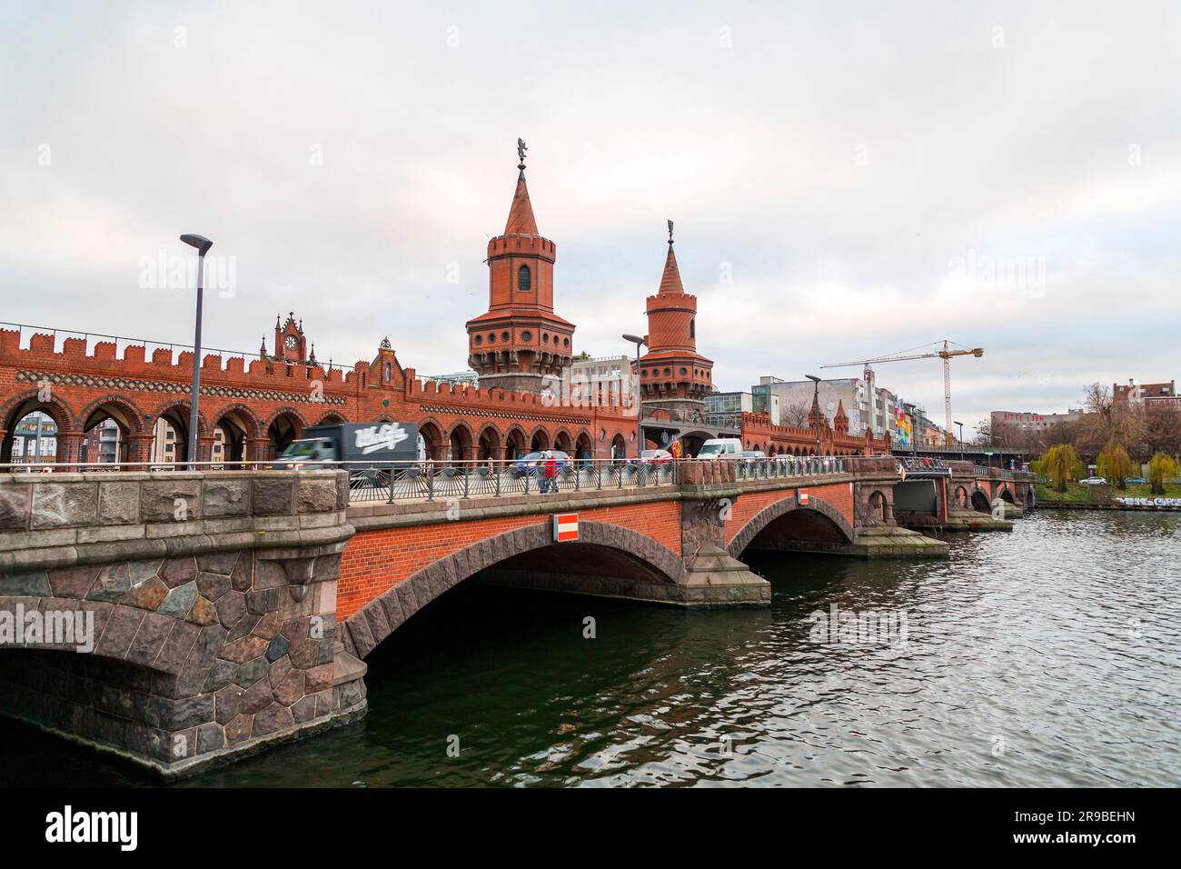 Berlin, Germany - 17 DEC 2021: The Oberbaum Bridge is a double deck ...