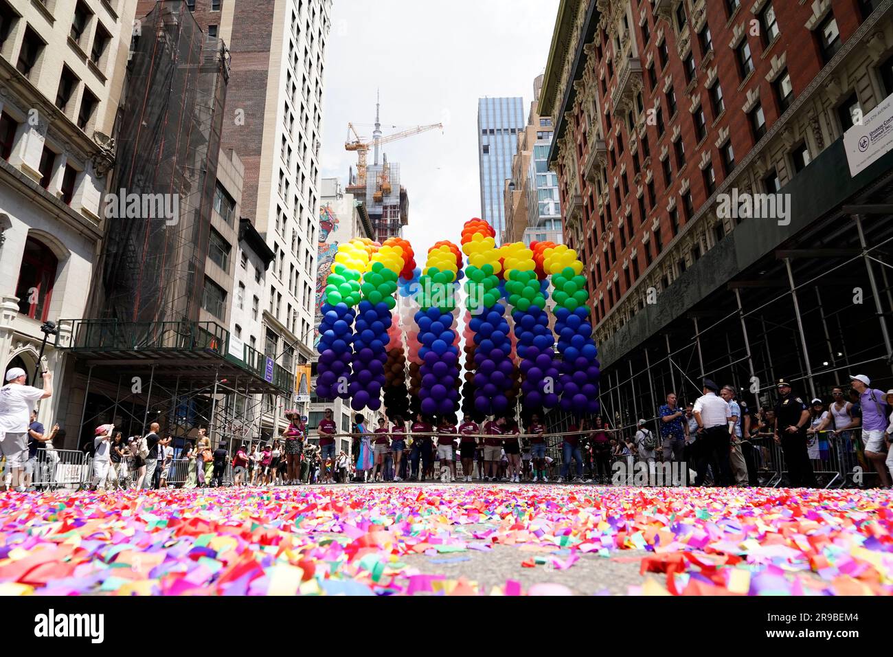 New York, New York, USA. 25th June, 2023. The 2023 NY Pride Parade, held along Fifth Avenue in ...