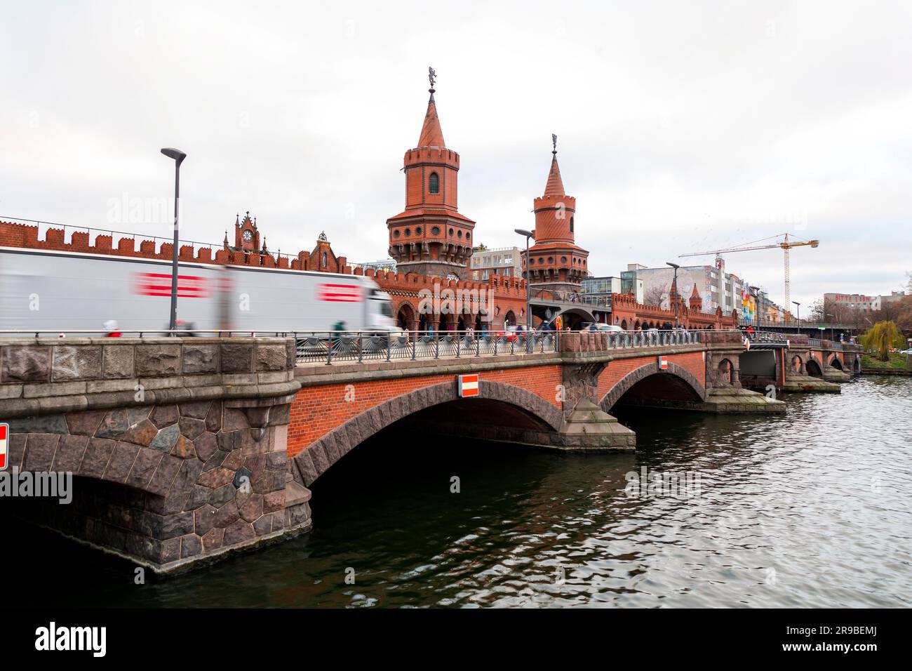 Berlin, Germany - 17 DEC 2021: The Oberbaum Bridge is a double deck ...