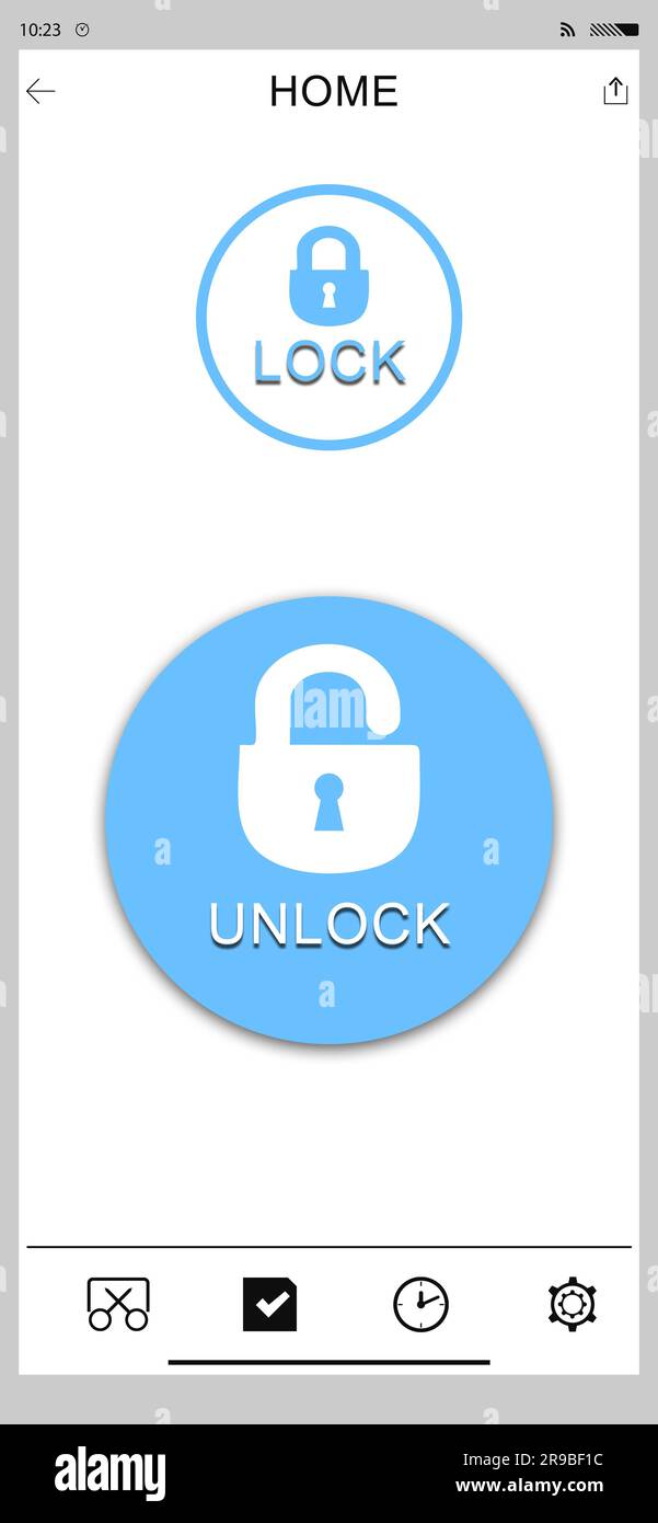 Blocking function. Mobile phone with closed and open padlocks ...
