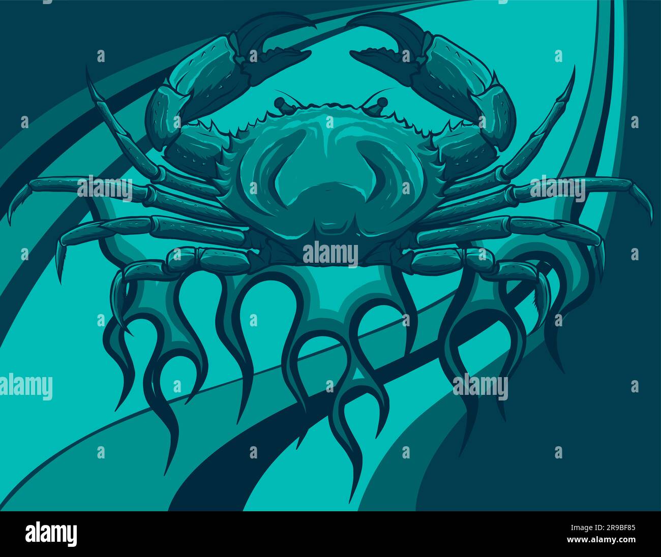 vector illustration of crab on colored background Stock Vector Image ...