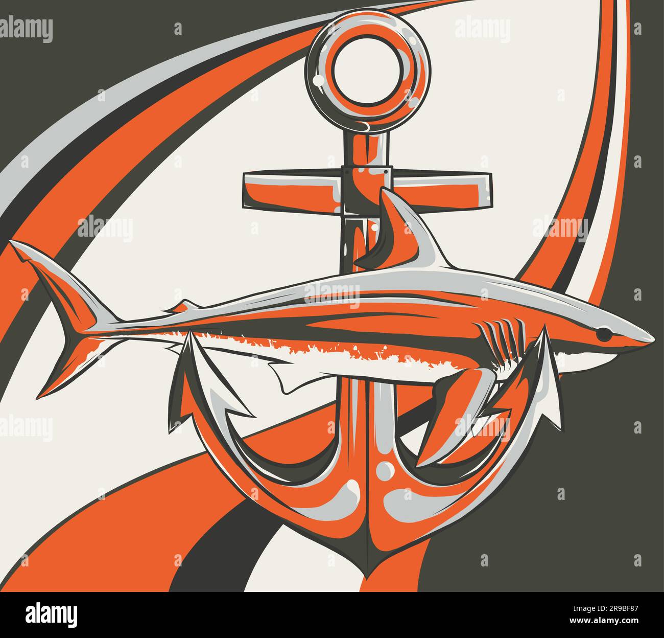 Vector illustration of ferocious white shark attacks Stock Vector Image ...