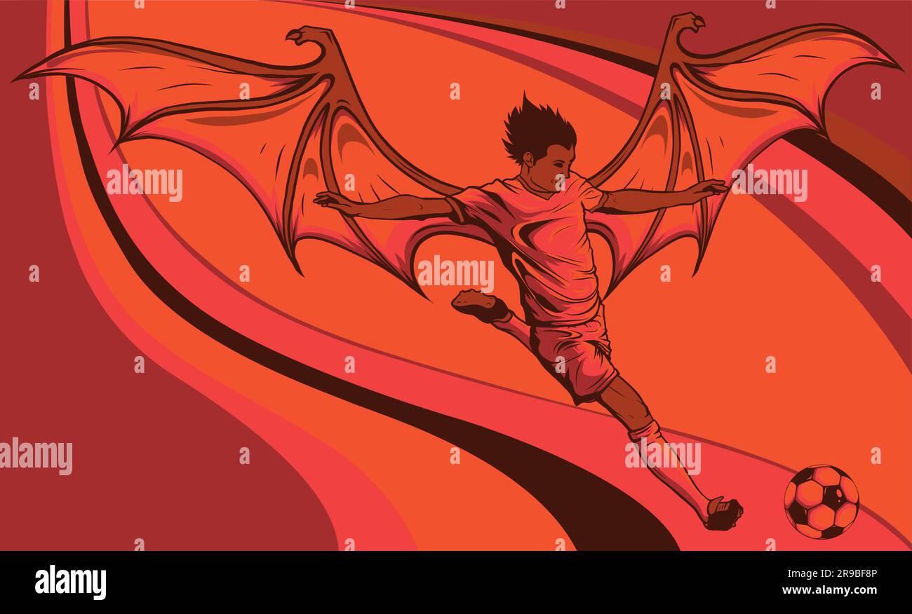 Abstract soccer player quick shooting a ball Stock Vector Image & Art ...