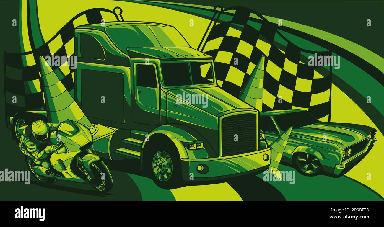 Classic American semi Truck vector Illustration design Stock Vector ...