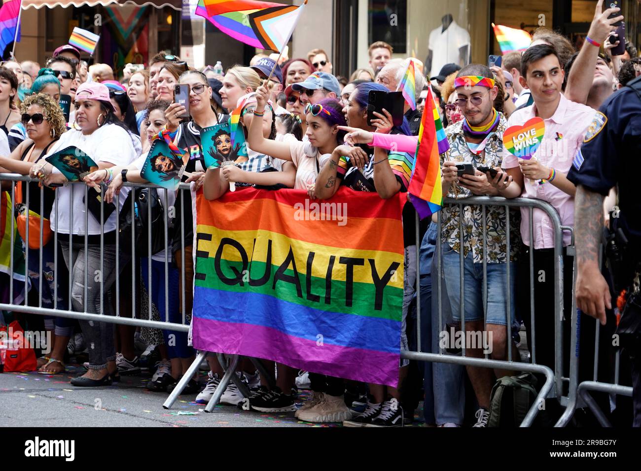 New York, New York, USA. 25th June, 2023. The 2023 NY Pride Parade, held along Fifth Avenue in ...