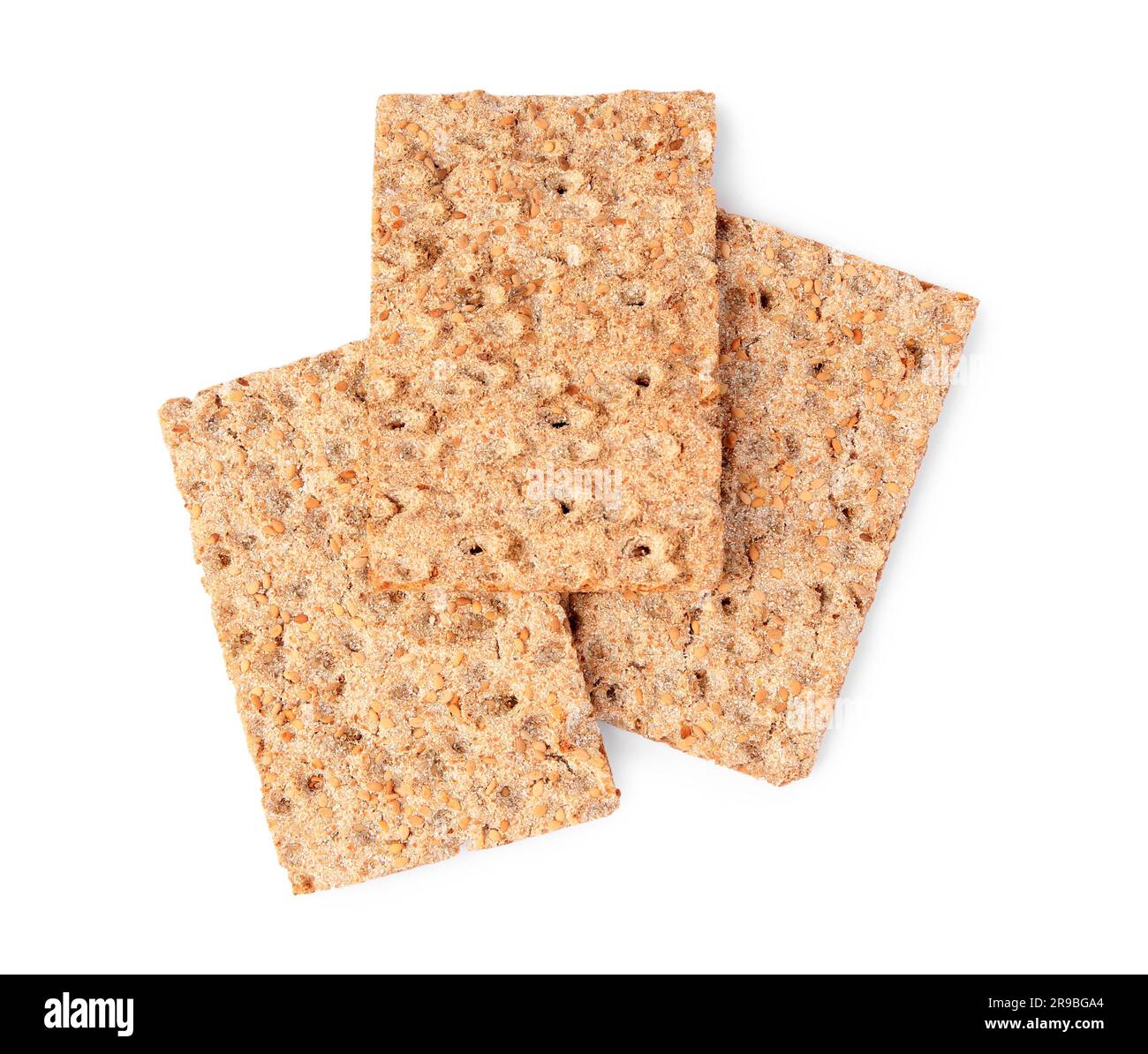 Fresh crunchy crispbreads on white background, top view Stock Photo - Alamy