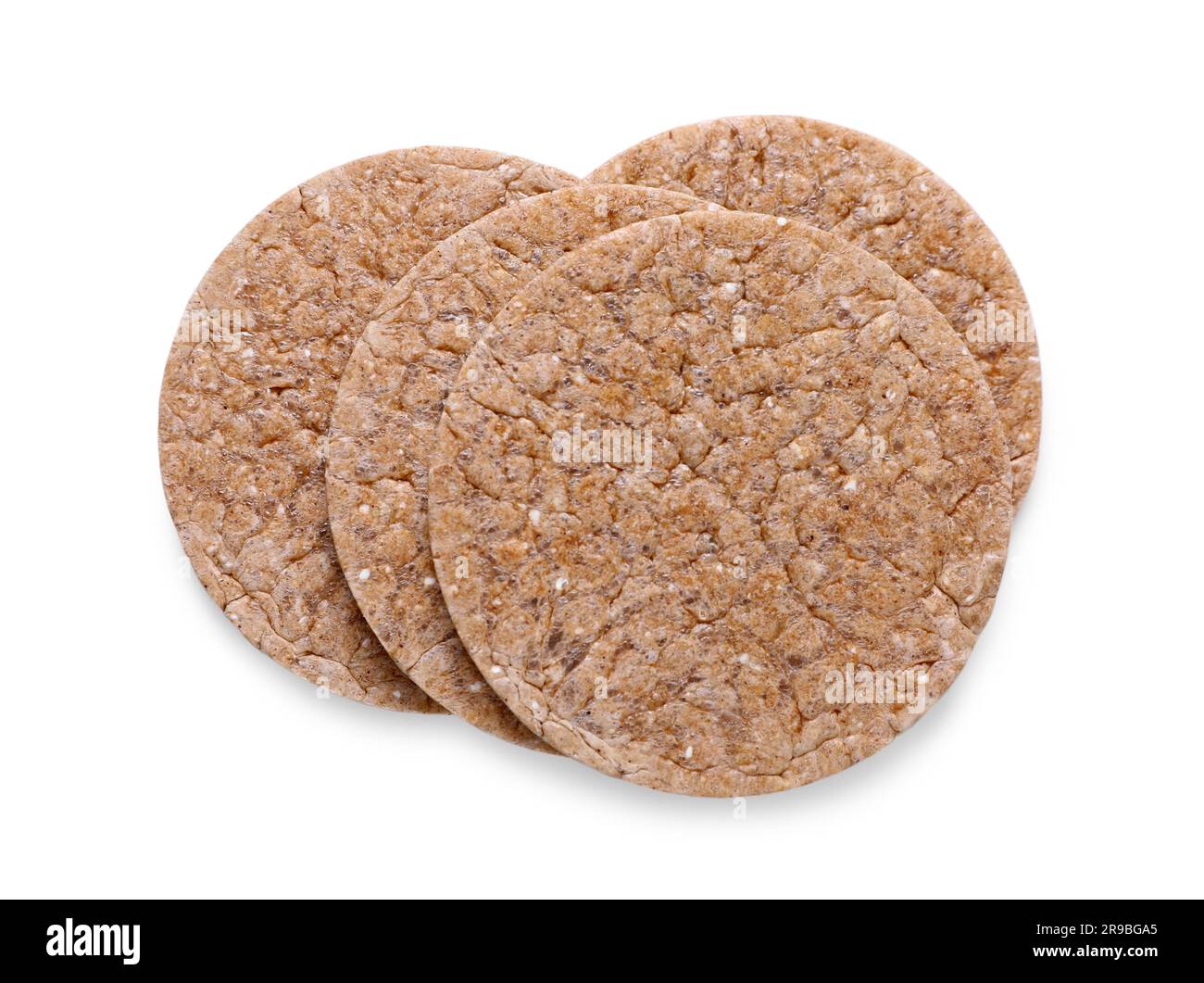 Fresh crunchy crispbreads on white background, top view Stock Photo - Alamy