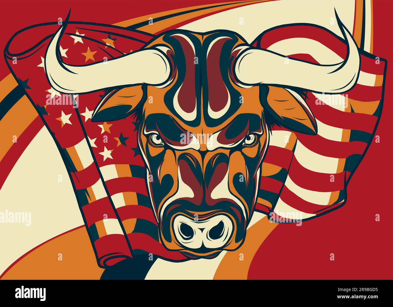 vector illustration Bull head mascot. Buffalo logo Stock Vector Image ...